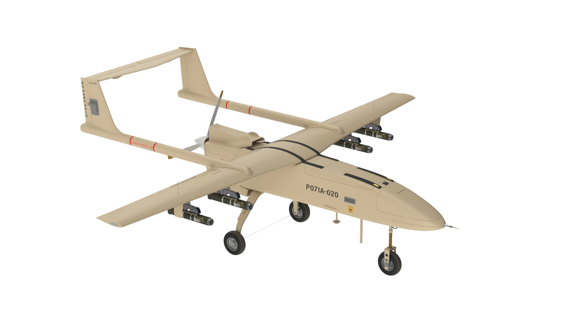 Iranian Drone Mohajer-6 Sand Color 3D Model - TurboSquid 2232762