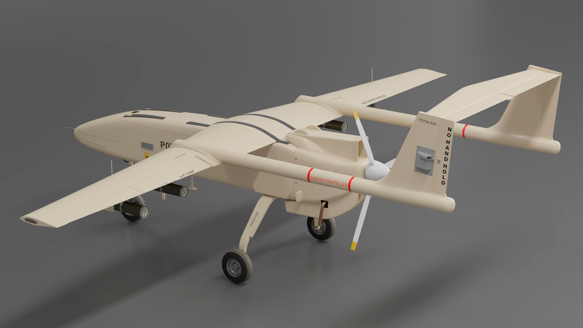 Iranian Drone Mohajer-6 Sand Color 3D Model - TurboSquid 2232762