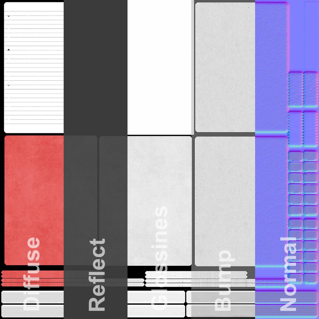 Realistic Open Notebook 2 3D Model - TurboSquid 1166387
