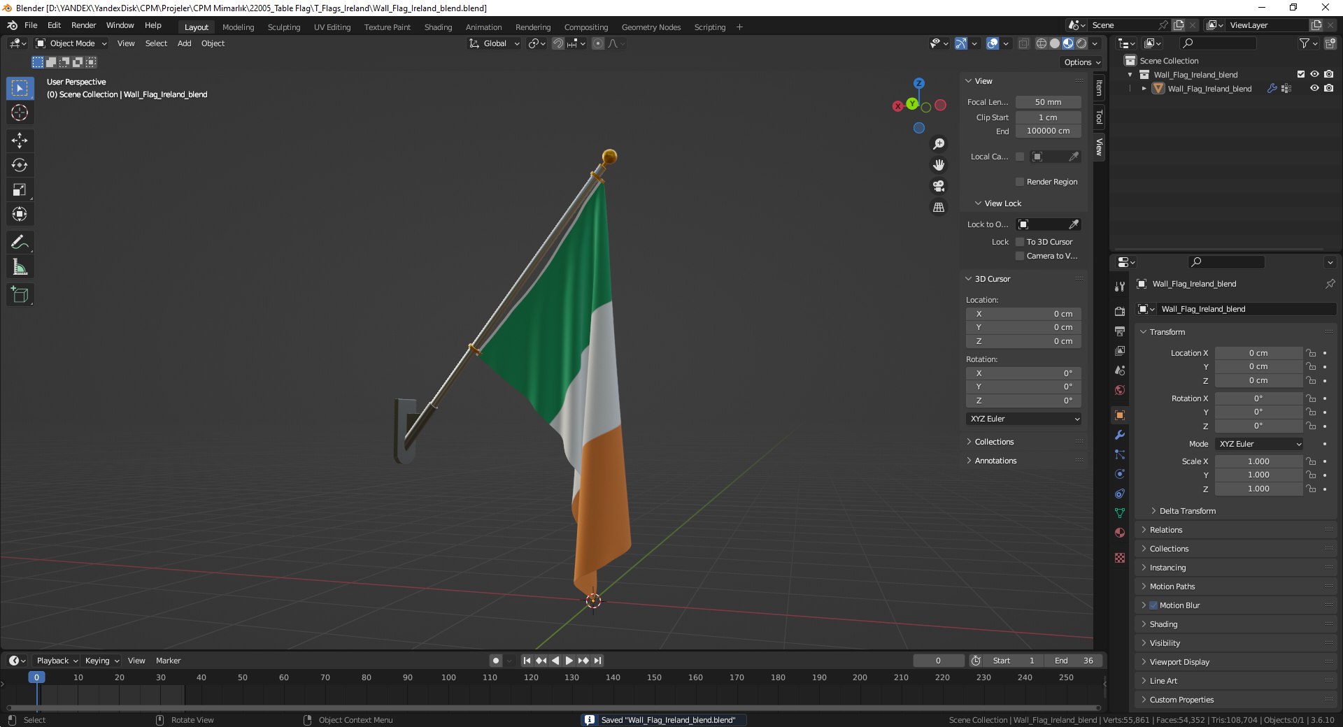 3D Irish Flags Model - TurboSquid 2207724