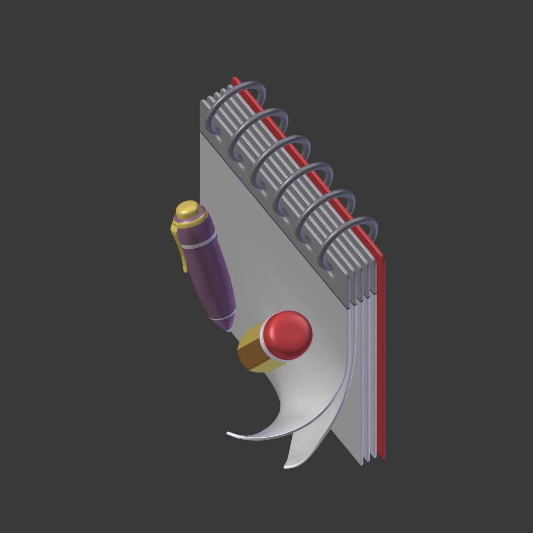 3D cartoon pencil pen notepad - TurboSquid 1578536