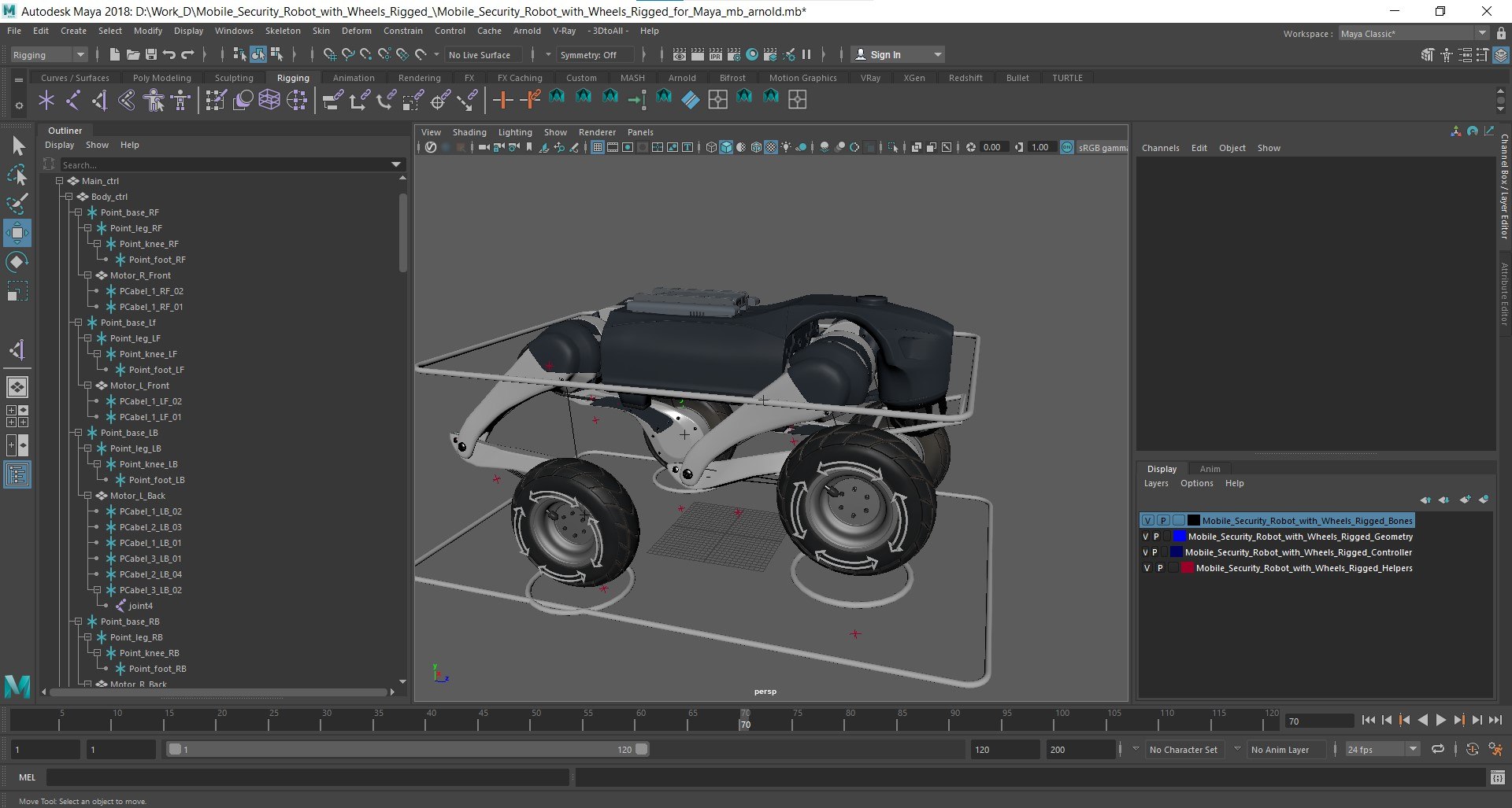 3D Mobile Security Robot With Wheels Rigged For Maya Model - TurboSquid ...