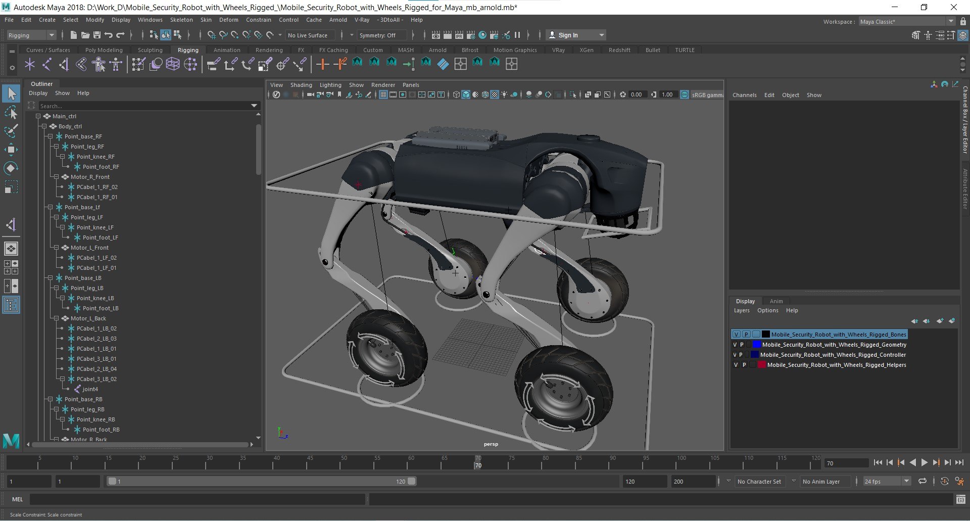 3D Mobile Security Robot With Wheels Rigged For Maya Model - TurboSquid ...