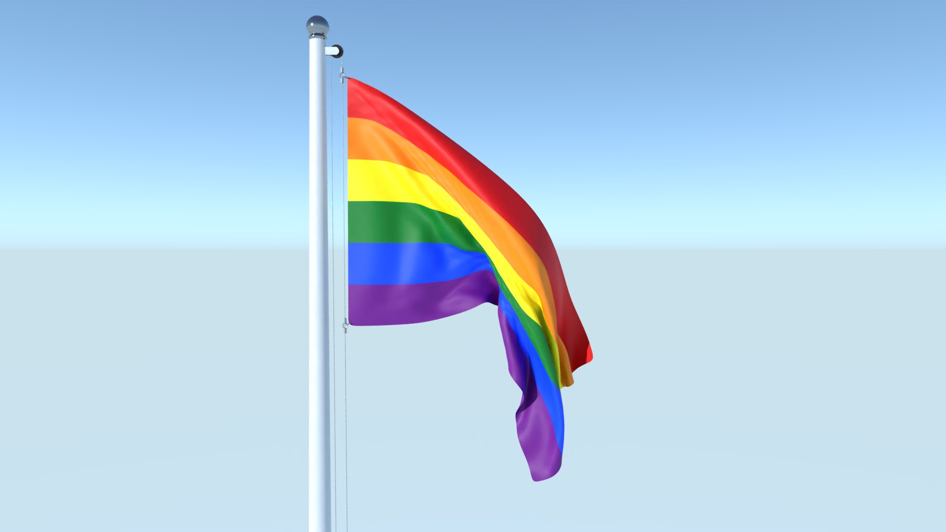 Animated Rainbow Flag 3D Model - TurboSquid 1745423