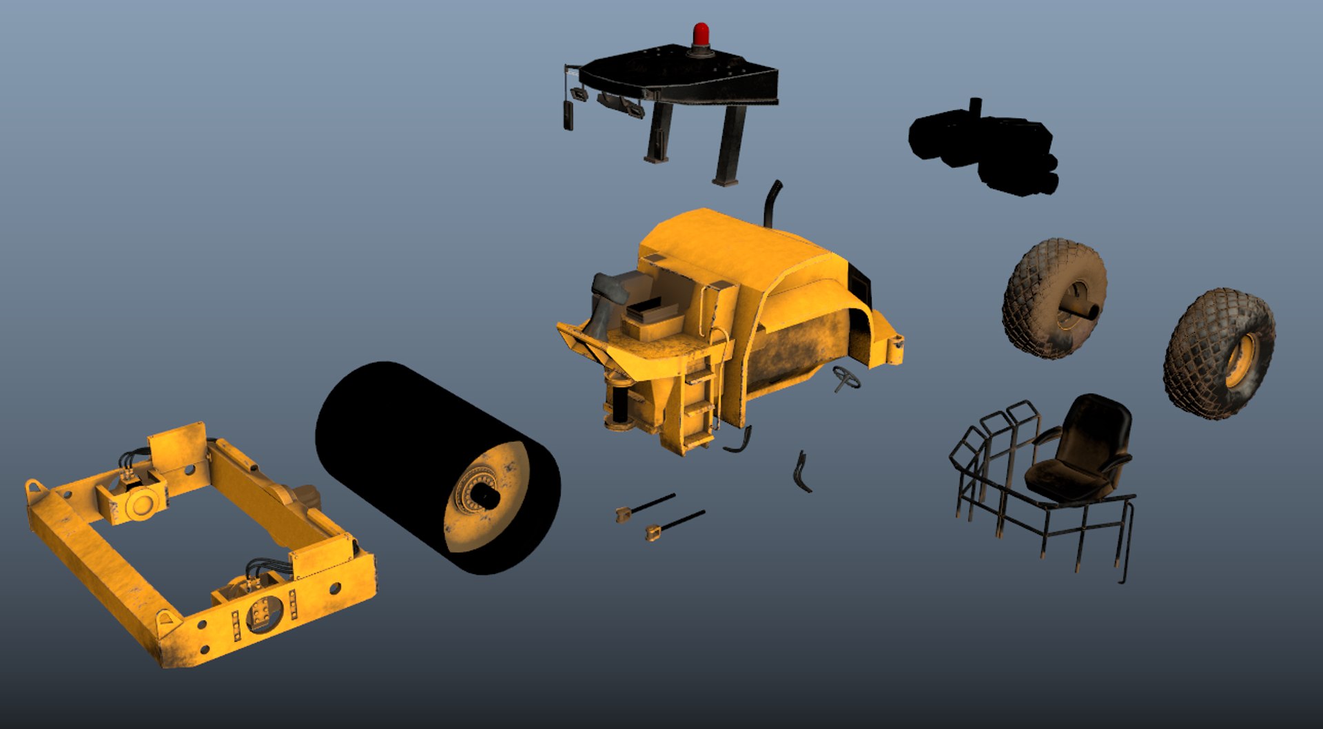 Steamroller 3D Model - TurboSquid 1978083