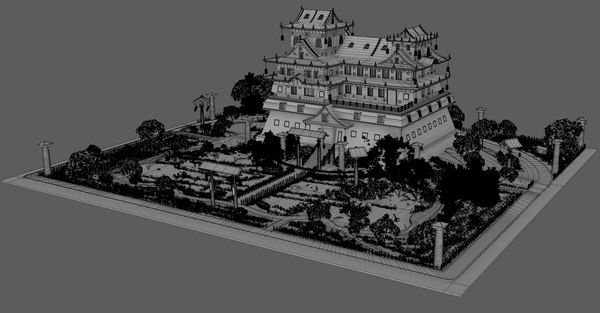 Japan japanese castle 3D model - TurboSquid 1697780