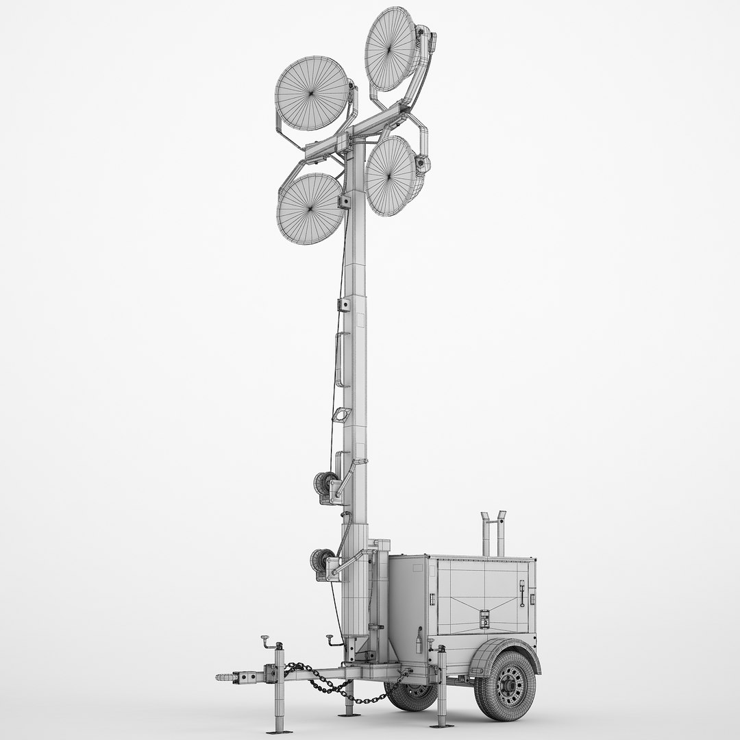 3d light tower mast model