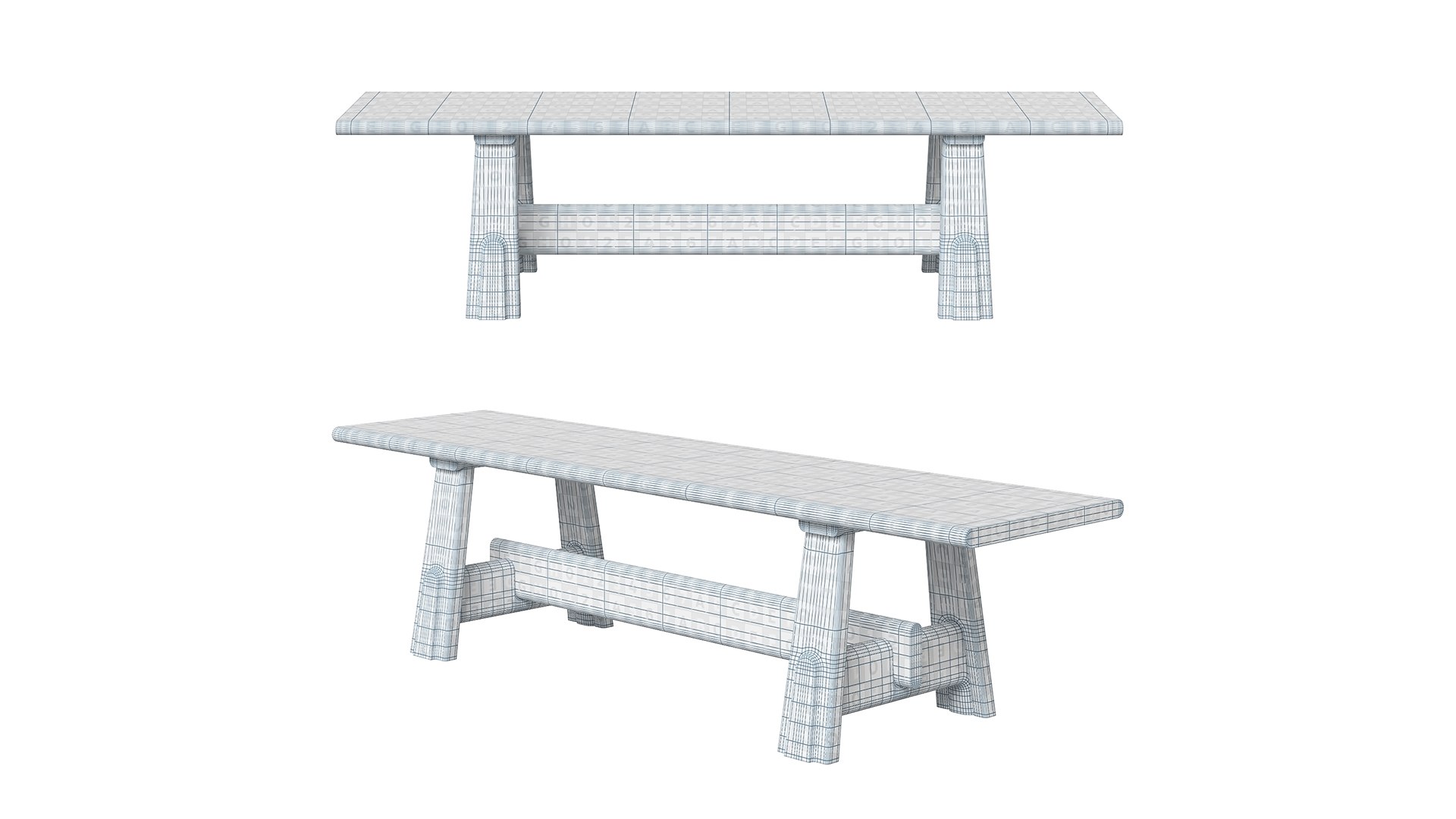 3D District Eight Odette Bench - TurboSquid 2312610