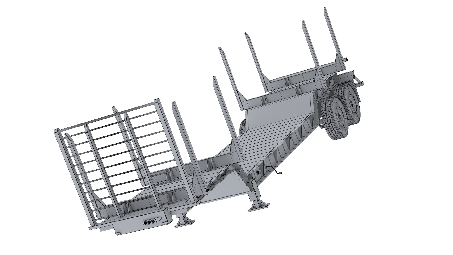 Empty Logging Trailer 3D Model - TurboSquid 2297994