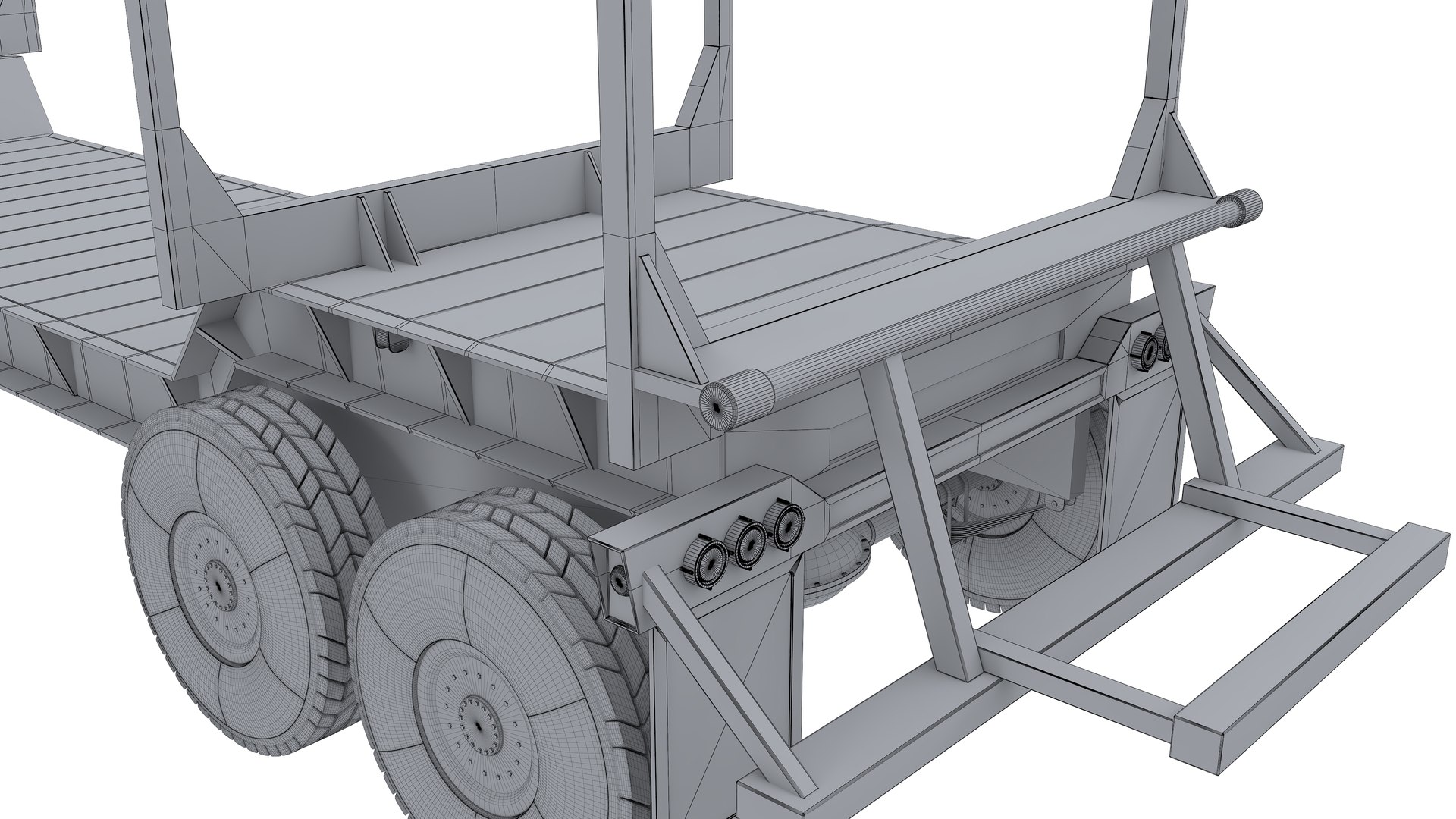 Empty Logging Trailer 3D Model - TurboSquid 2297994