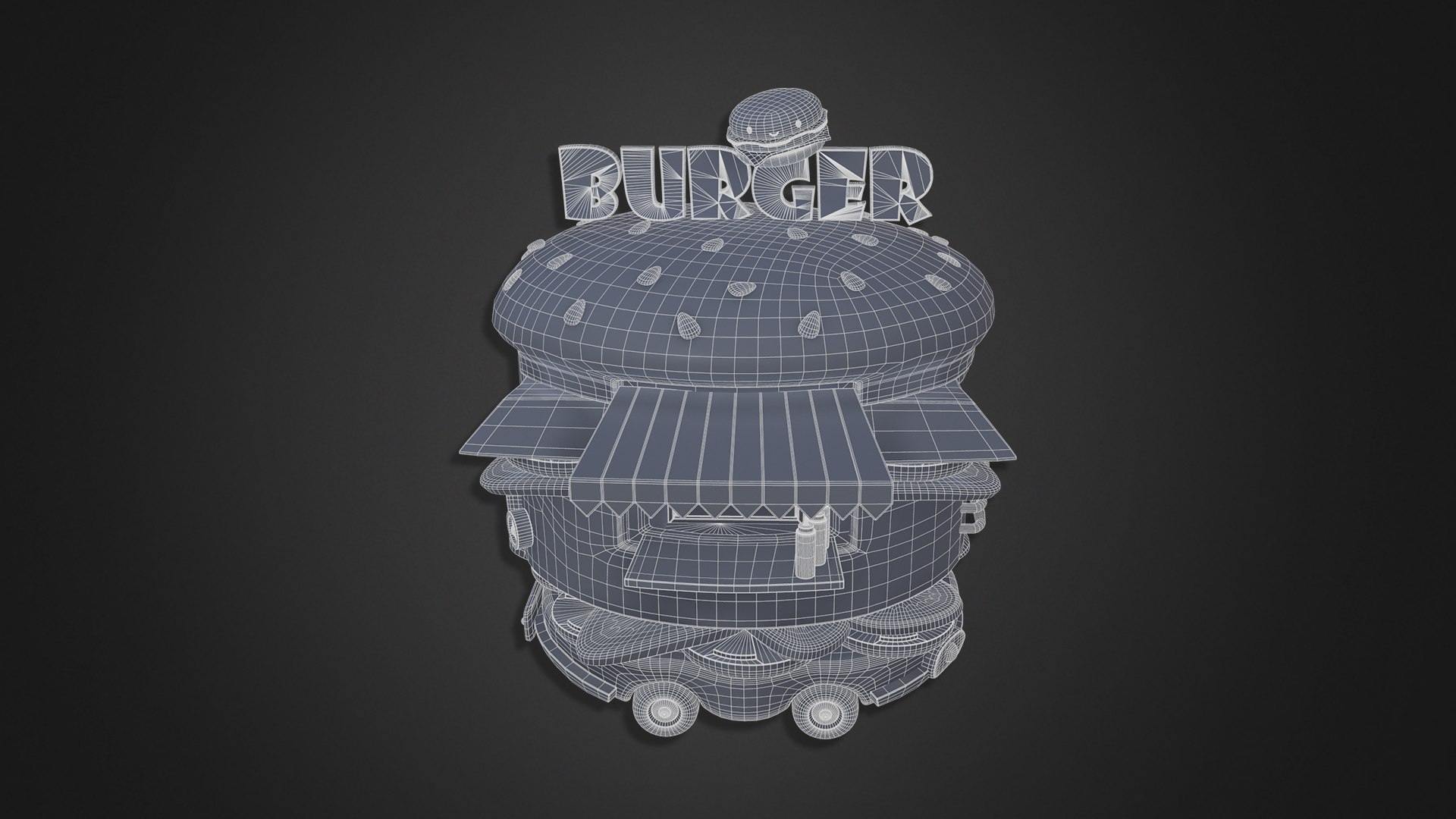 3D Asset - Cartoons - Food Hamburger Car Model - TurboSquid 2158196