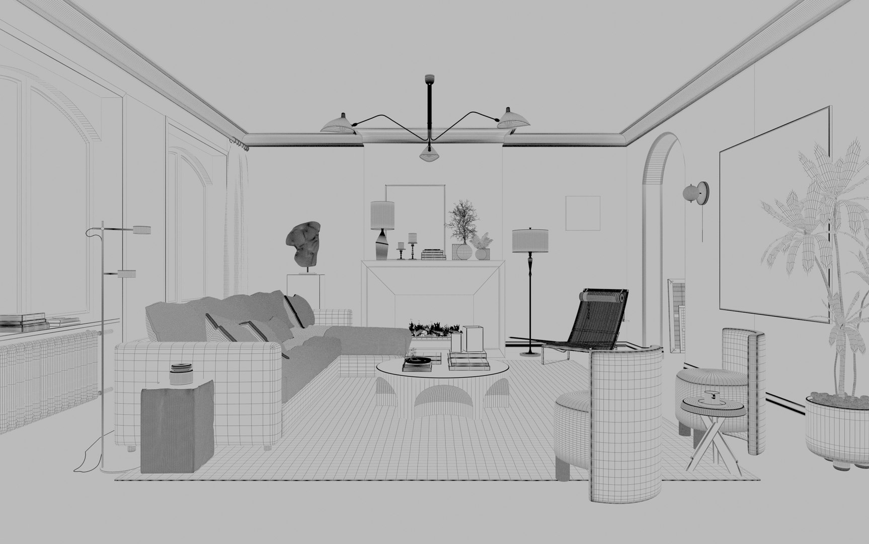 Modern Living Room 3D Model - TurboSquid 2405647