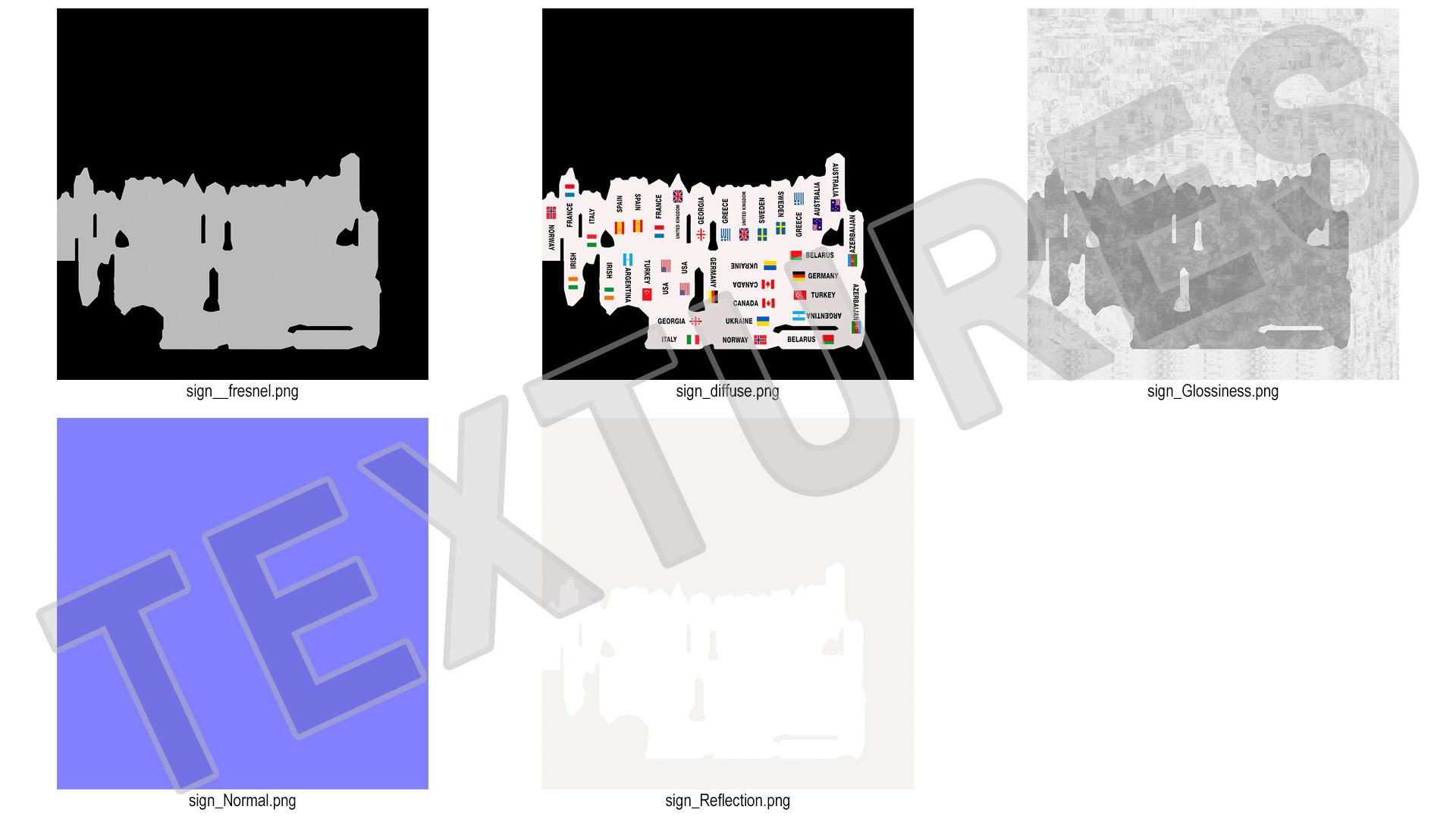 Travel Signpost with Various Countries model - TurboSquid 2059267