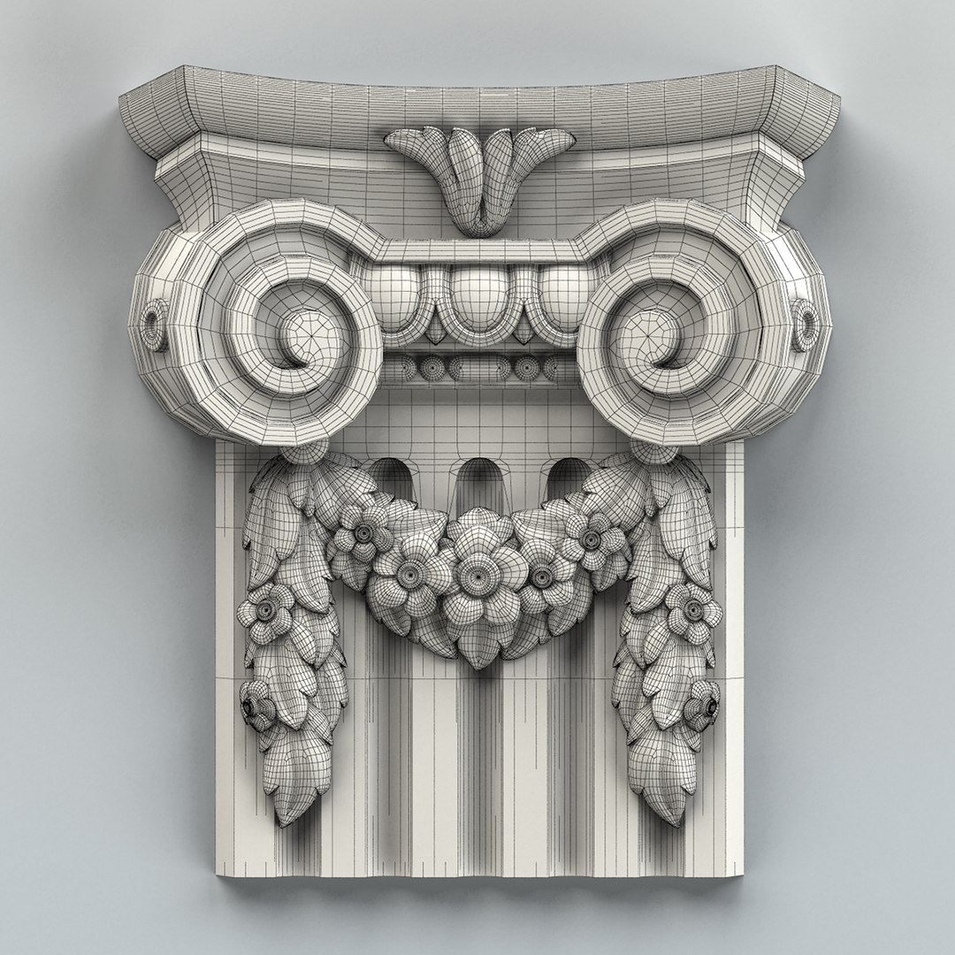 3d Carved Column Capital Model