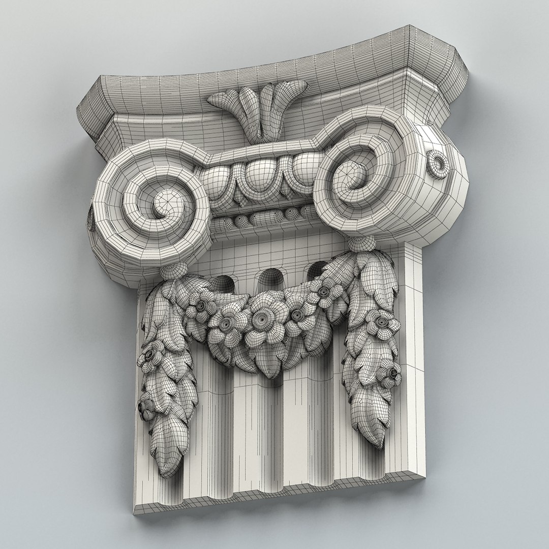 3d Carved Column Capital Model