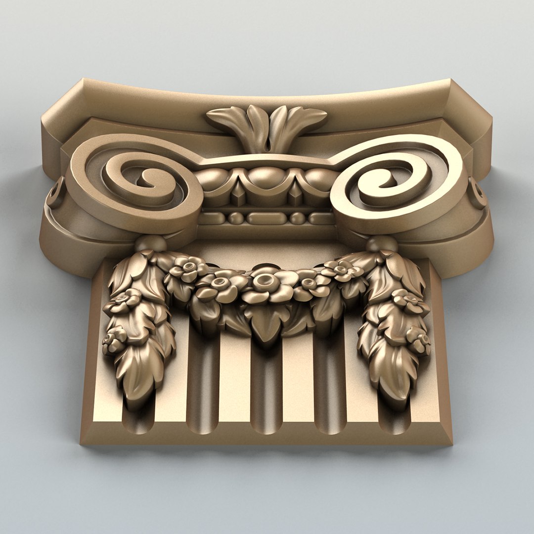3d Carved Column Capital Model