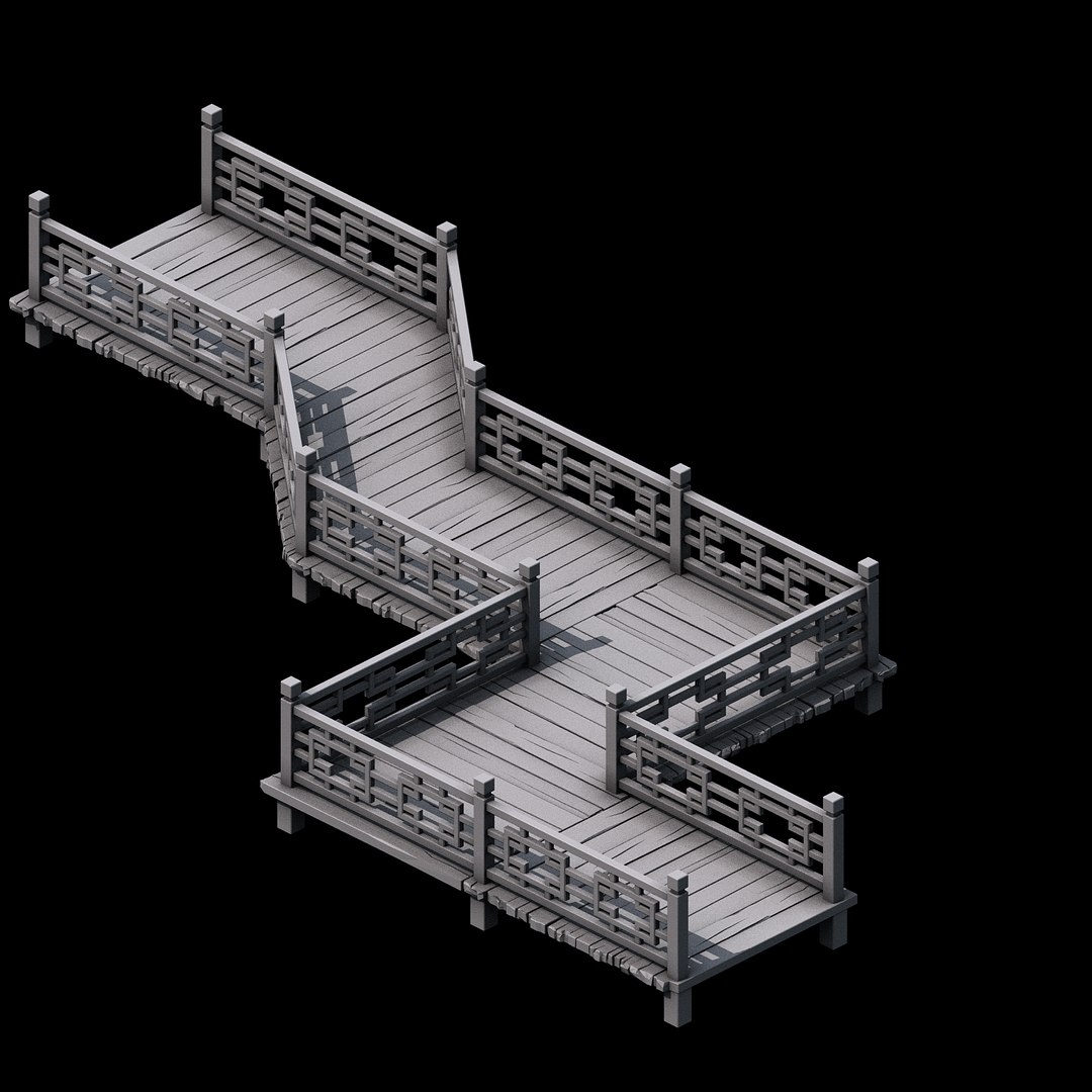 3D Building - Wooden Bridge Model - TurboSquid 1452807