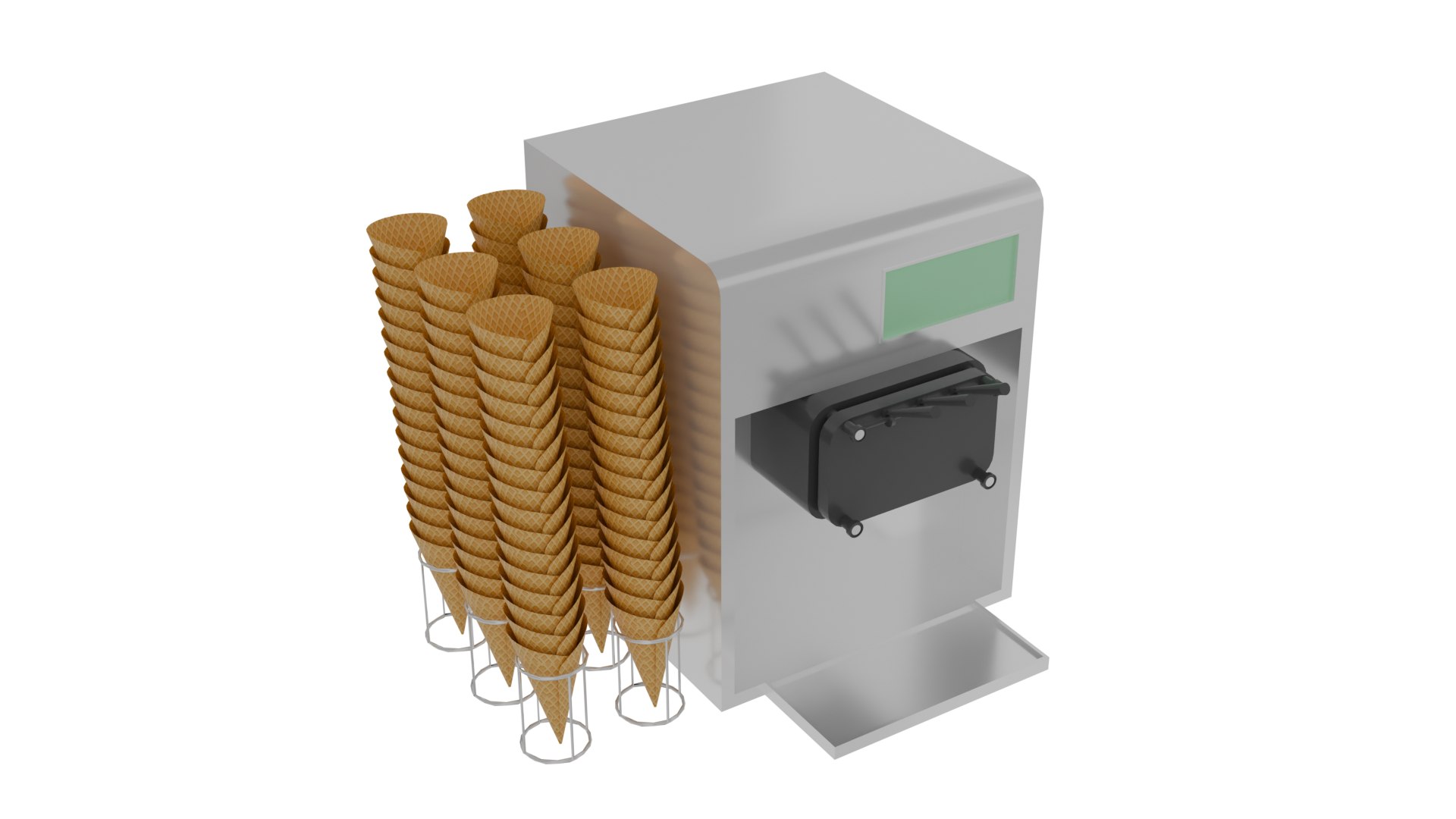 3D Realistic Ice Cream Machine 3D Asset - TurboSquid 2392199