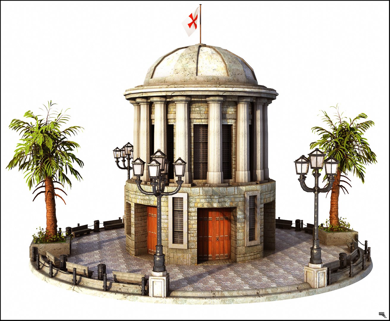 Dome Square 3D Model - TurboSquid 1166939