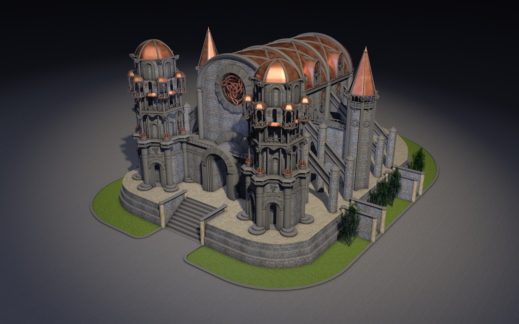 3d medieval fantasy church