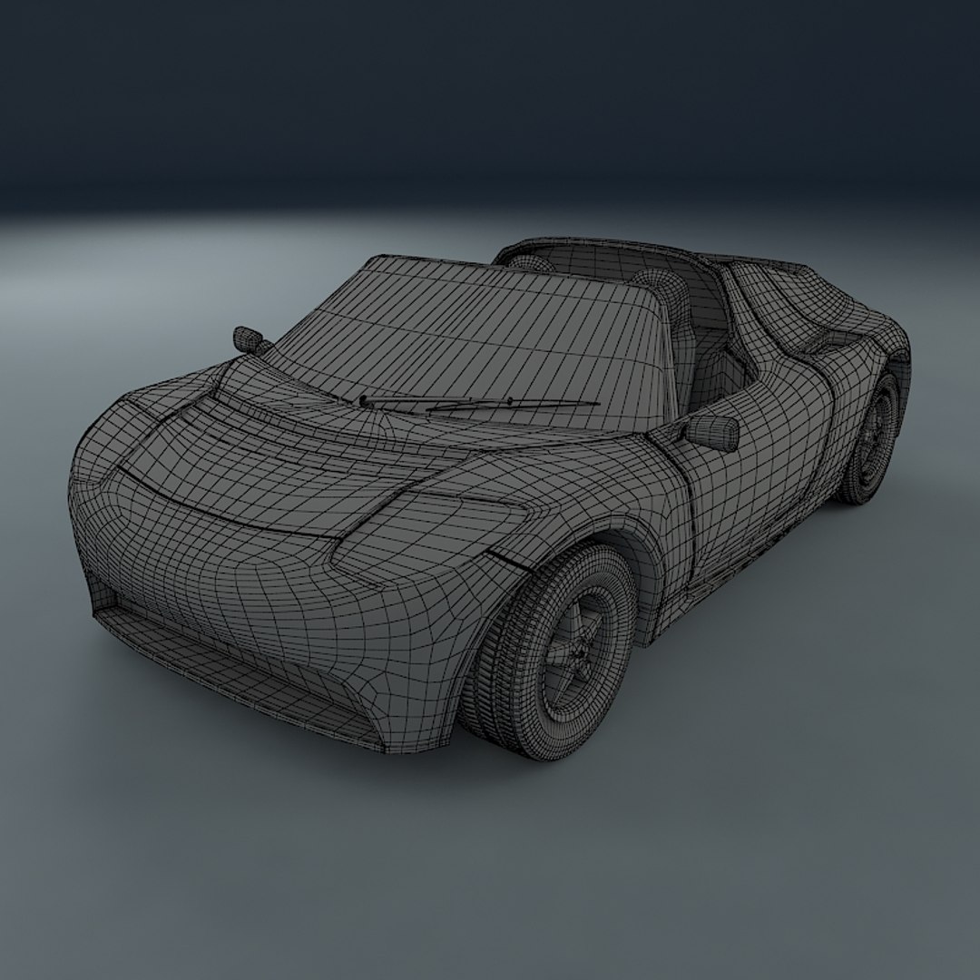 3d Electric Tesla Roadster Model