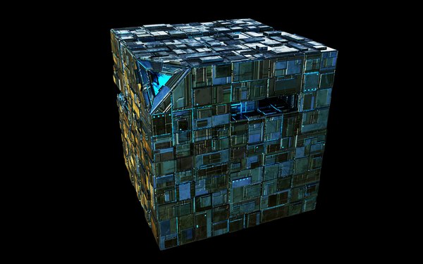 Borg Cube Space Station Ship Box Lowpoly 3D model - TurboSquid 1716928