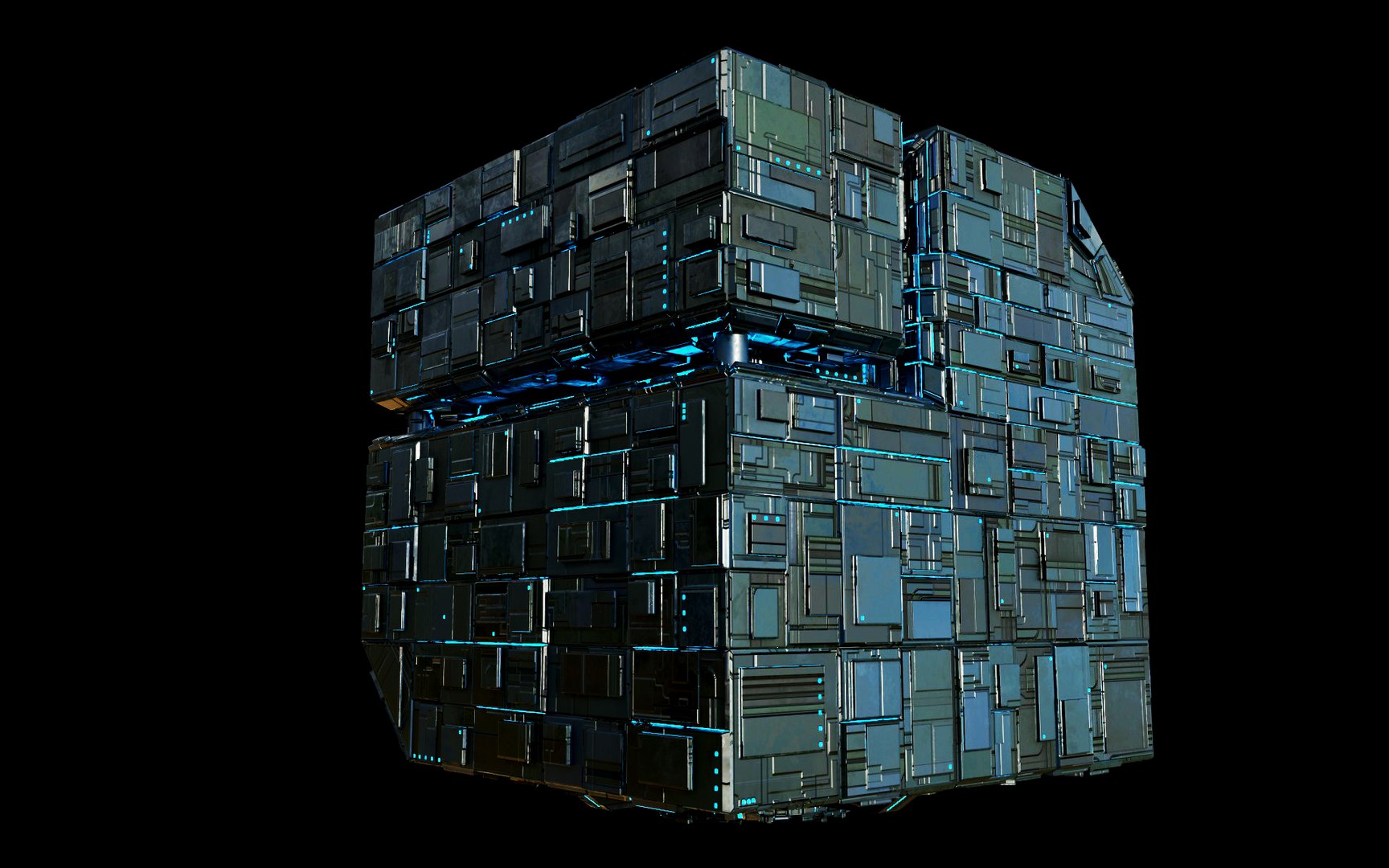 Borg Cube Space Station Ship Box Lowpoly 3D Model - TurboSquid 1716928