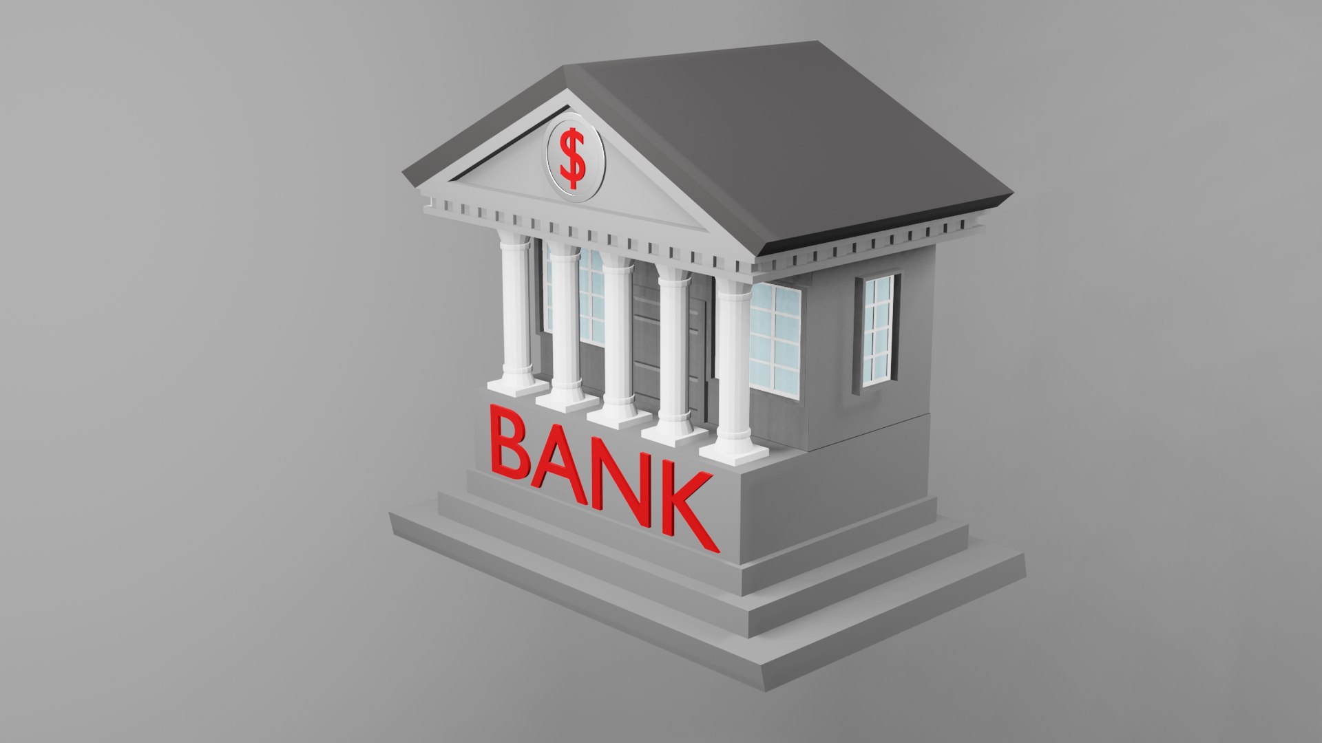 3D bank office building model - TurboSquid 1902247