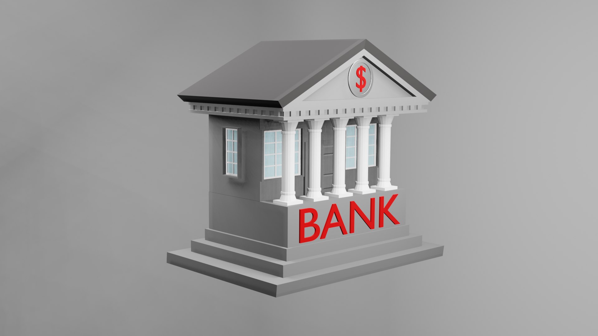 3D bank office building model - TurboSquid 1902247