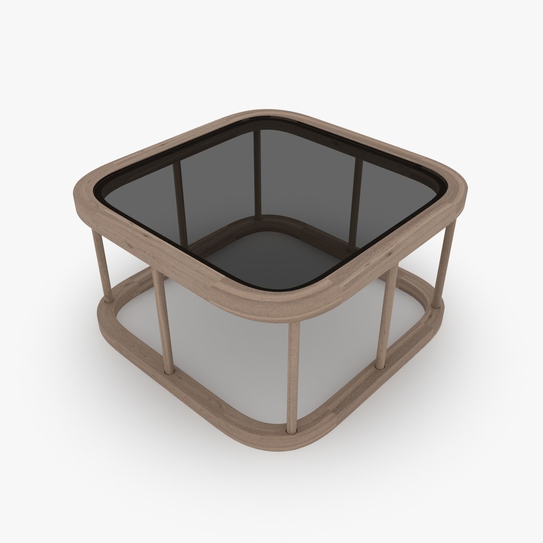 Wooden Table With Glass Top Model - TurboSquid 1893523