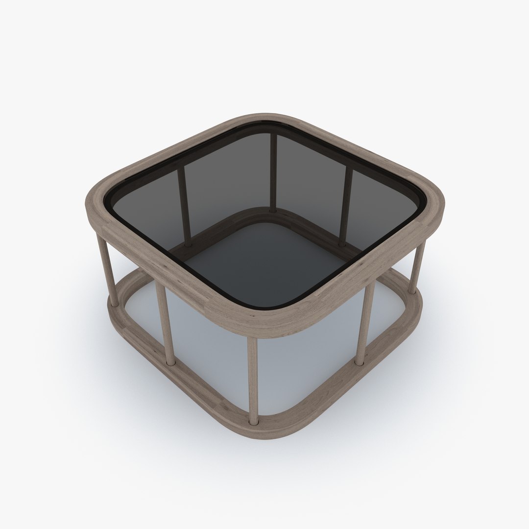 Wooden Table With Glass Top Model - TurboSquid 1893523