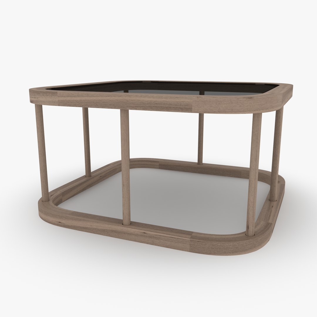 Wooden Table With Glass Top Model - TurboSquid 1893523