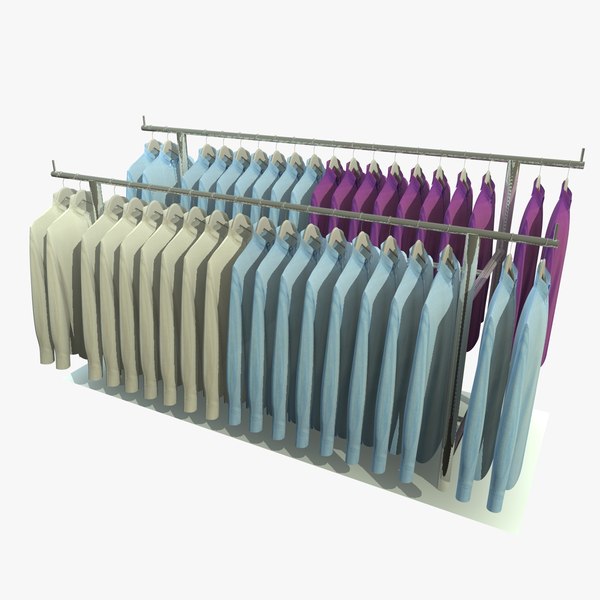 3d custom mens shirt rack model