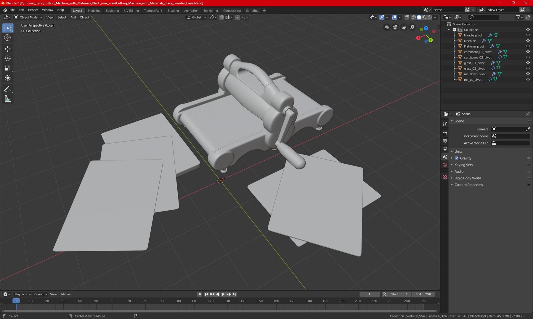 3D Cutting Machine With Materials Black - TurboSquid 2060339