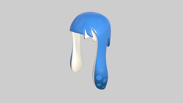 3D Inkling Hair 01 Blue - Splatoon Character Design - TurboSquid 1793431