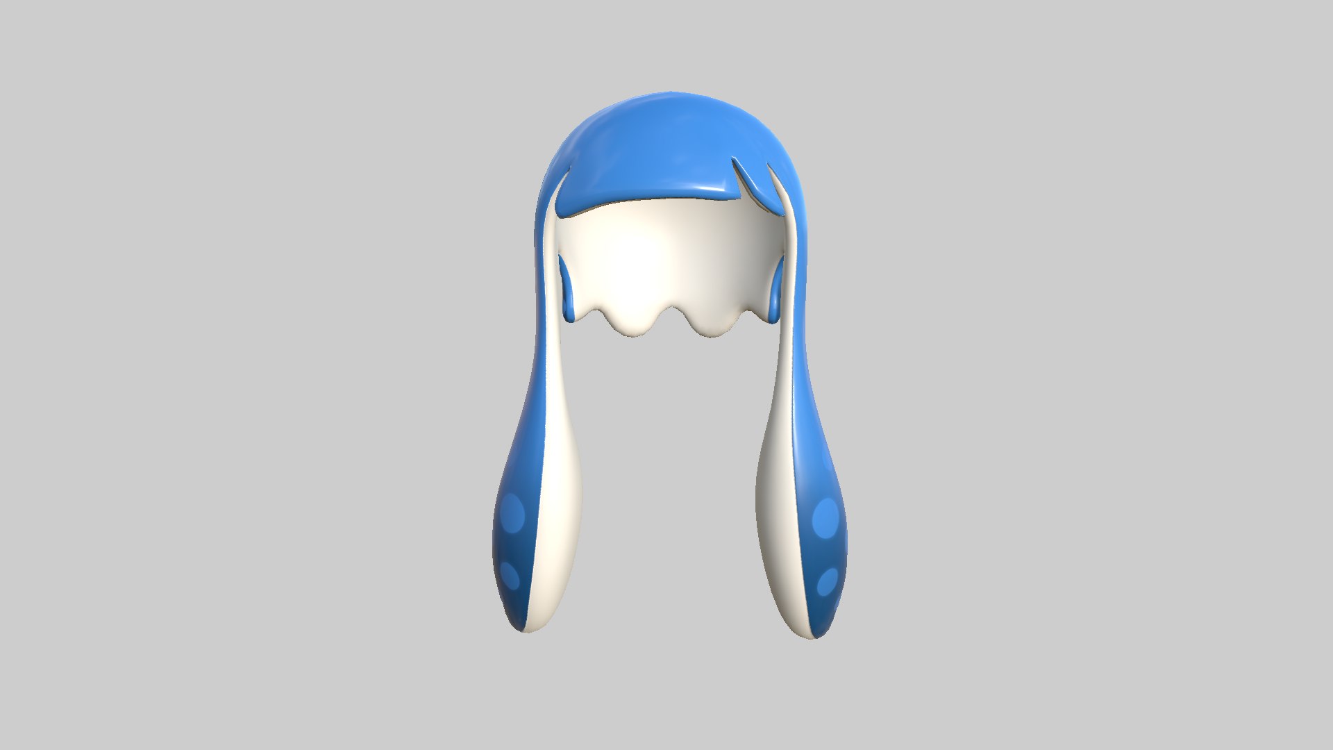 3D Inkling Hair 01 Blue - Splatoon Character Design - TurboSquid 1793431