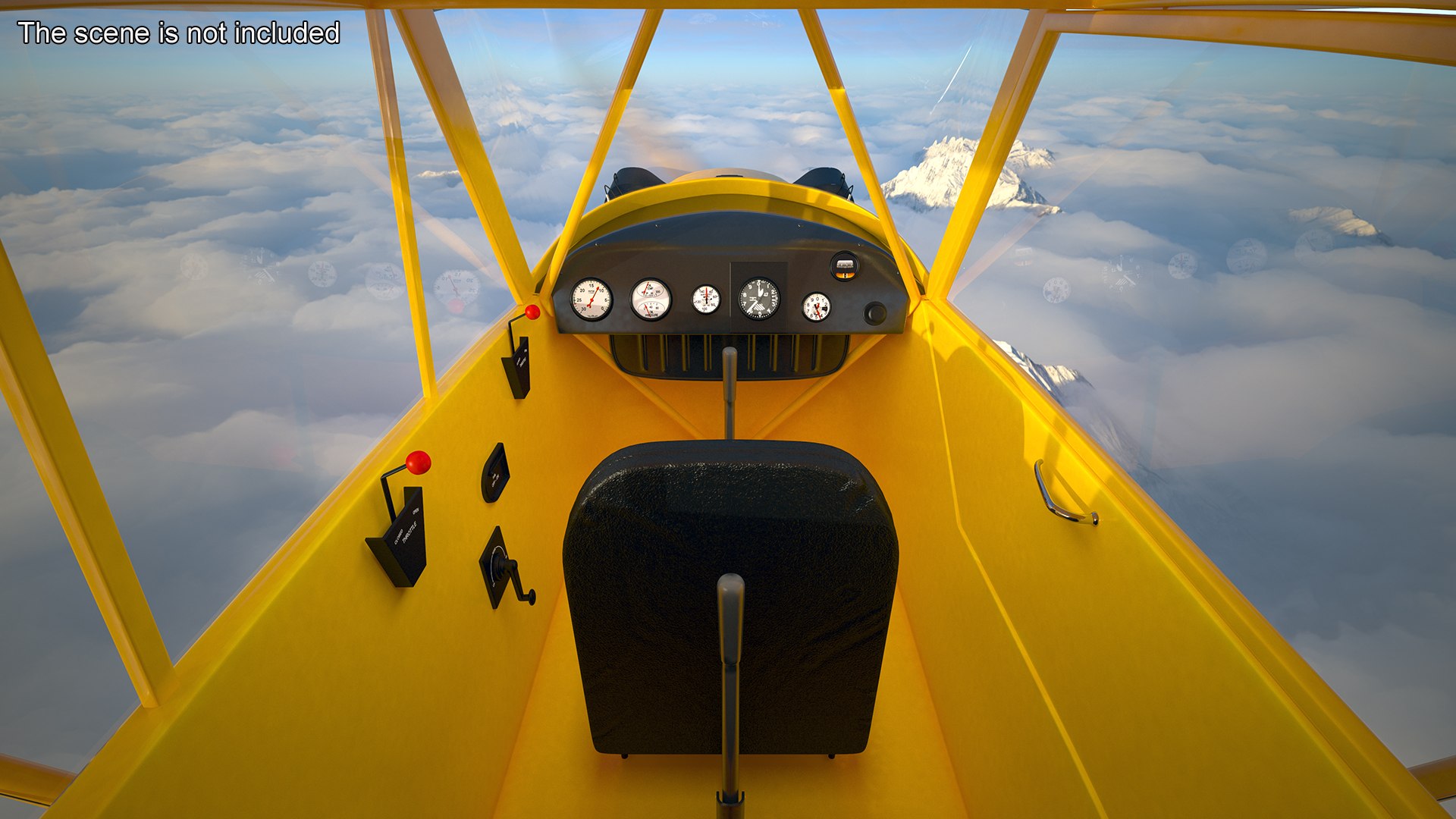 Classic Monoplane Aircraft Piper J-3 With Floats Rigged For Cinema 4D ...
