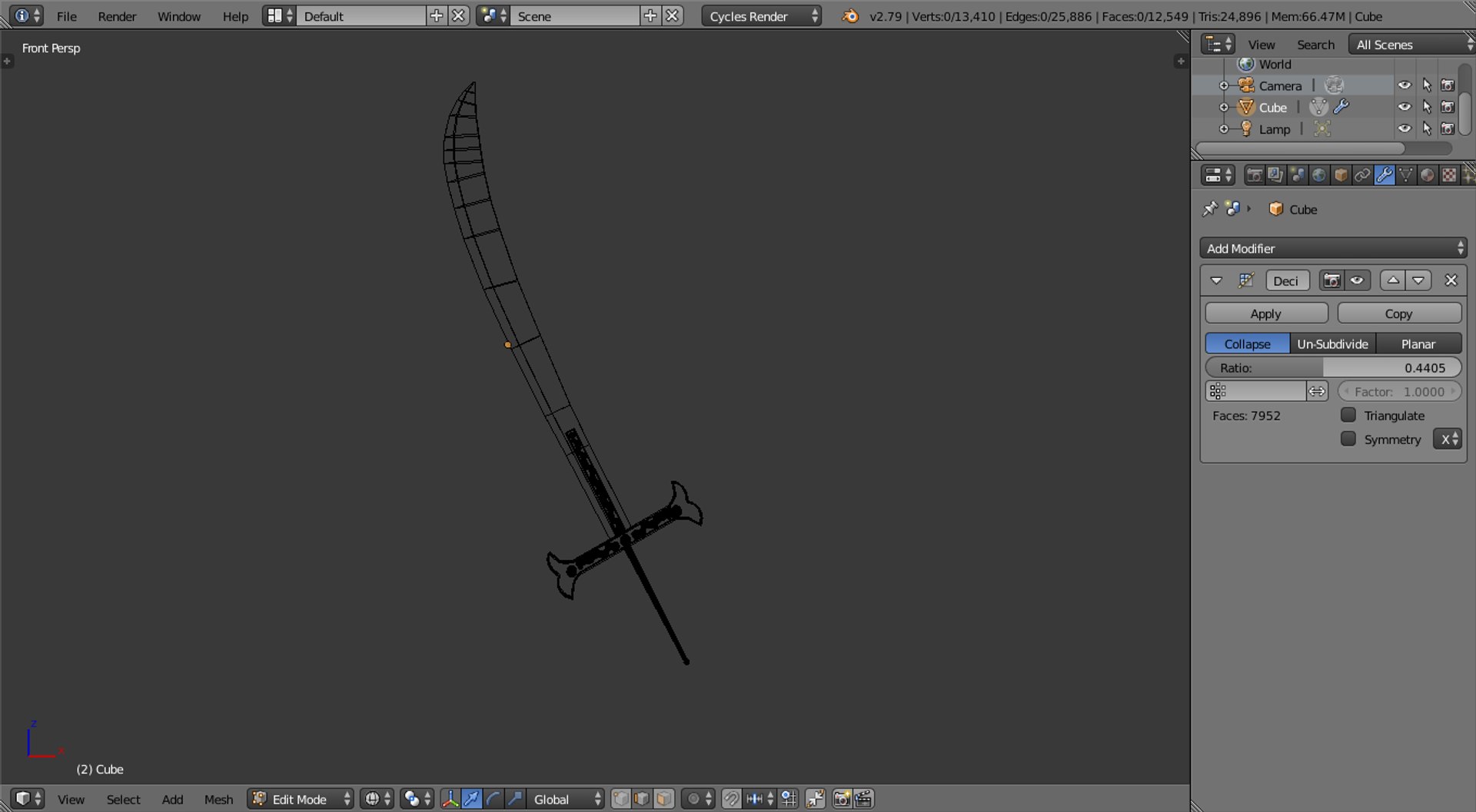 Yoru Sword Piece 3D Model - TurboSquid 1232240