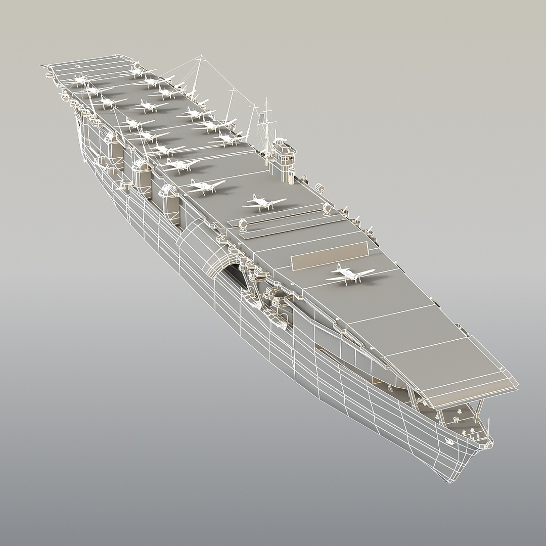 3D japanese aircraft carrier akagi model - TurboSquid 1227288