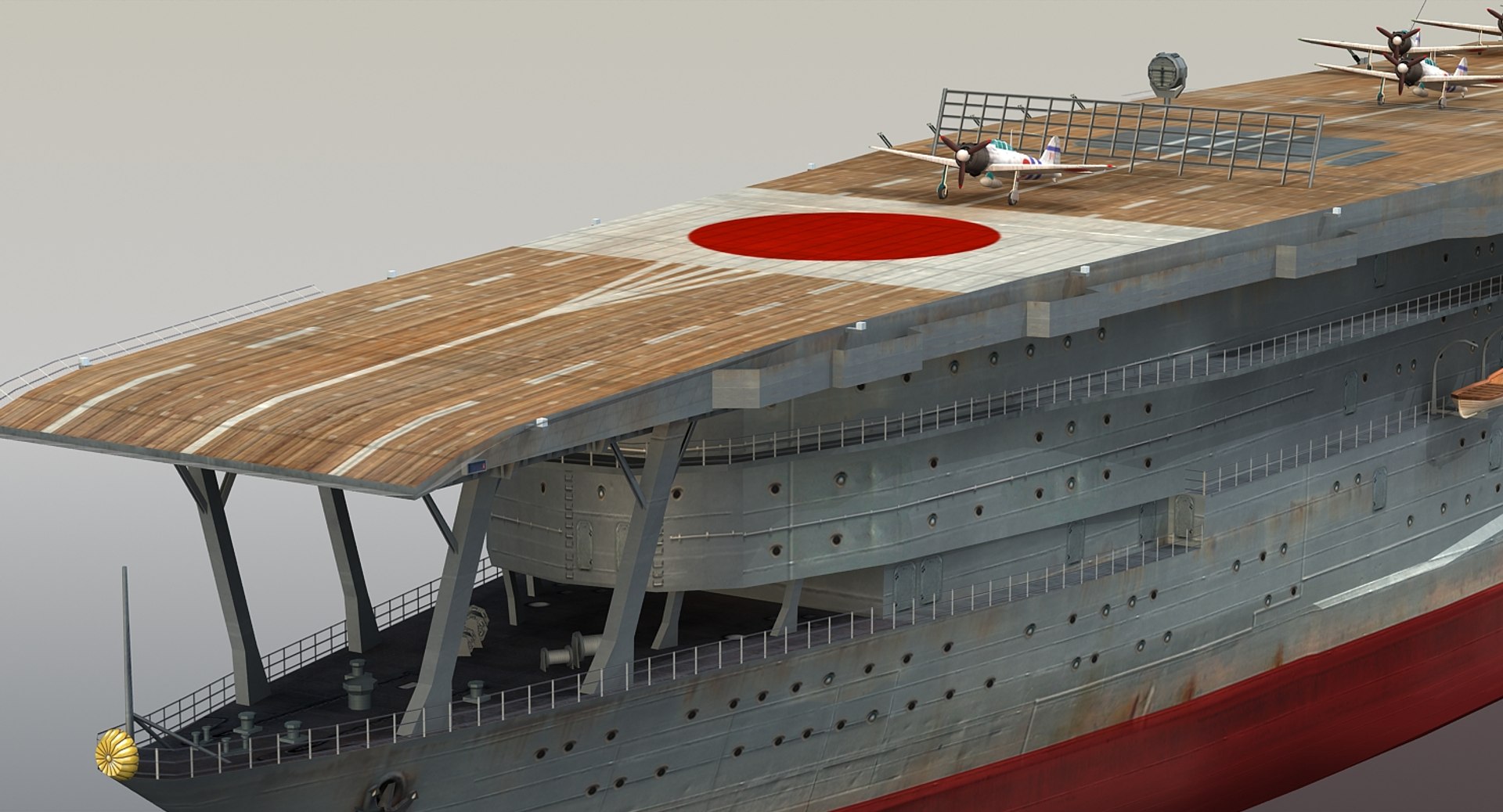 3D Japanese Aircraft Carrier Akagi Model - TurboSquid 1227288