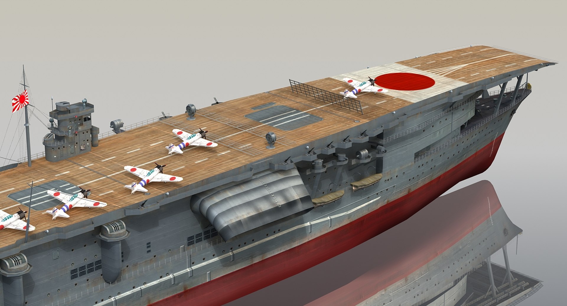 3D Japanese Aircraft Carrier Akagi Model - TurboSquid 1227288