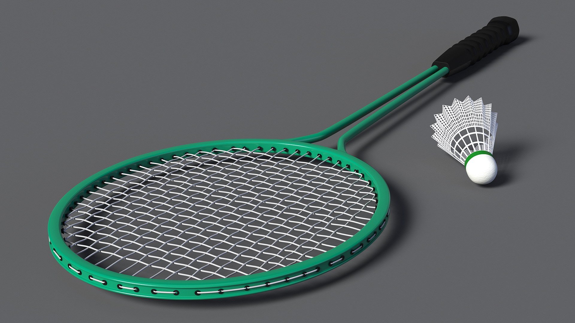 3D Badminton Rackets and Shuttlecock model - TurboSquid 2154648