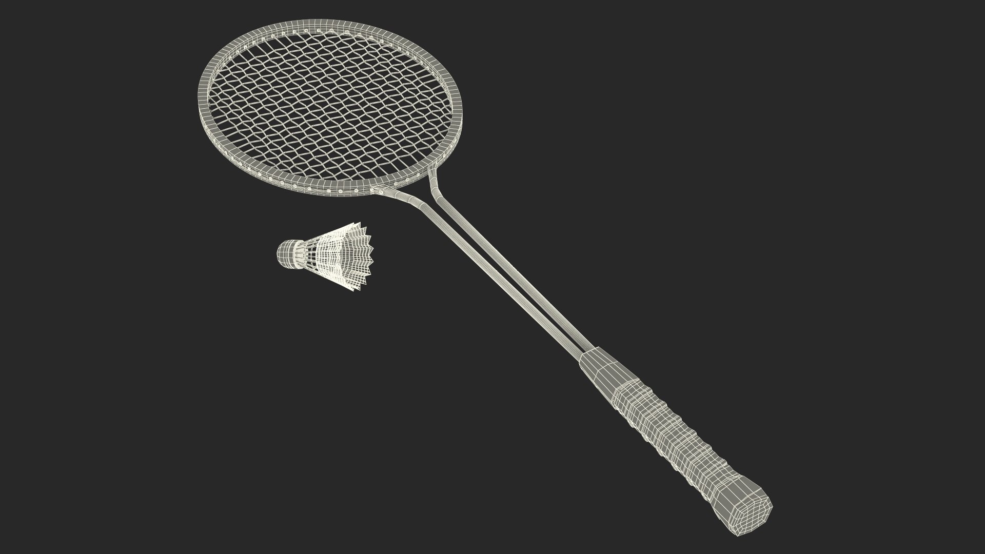 3D Badminton Rackets and Shuttlecock model - TurboSquid 2154648