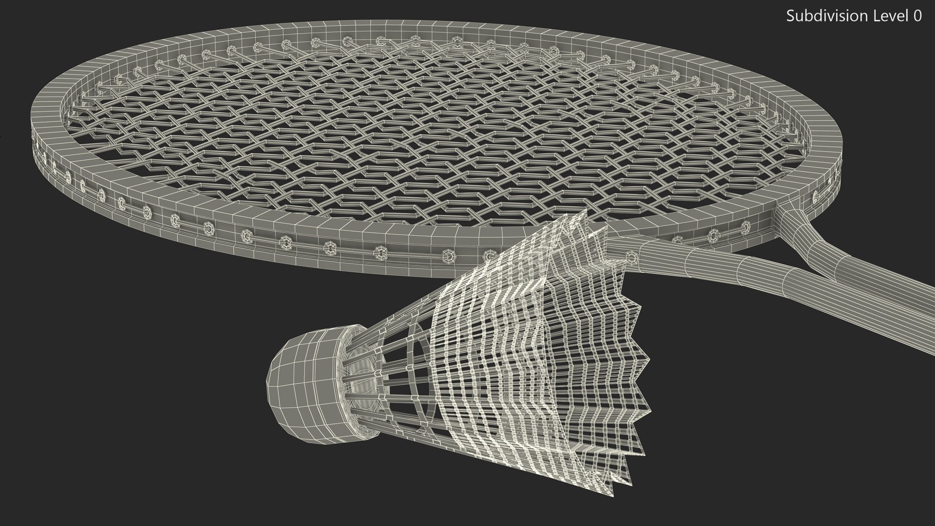 3D Badminton Rackets and Shuttlecock model - TurboSquid 2154648