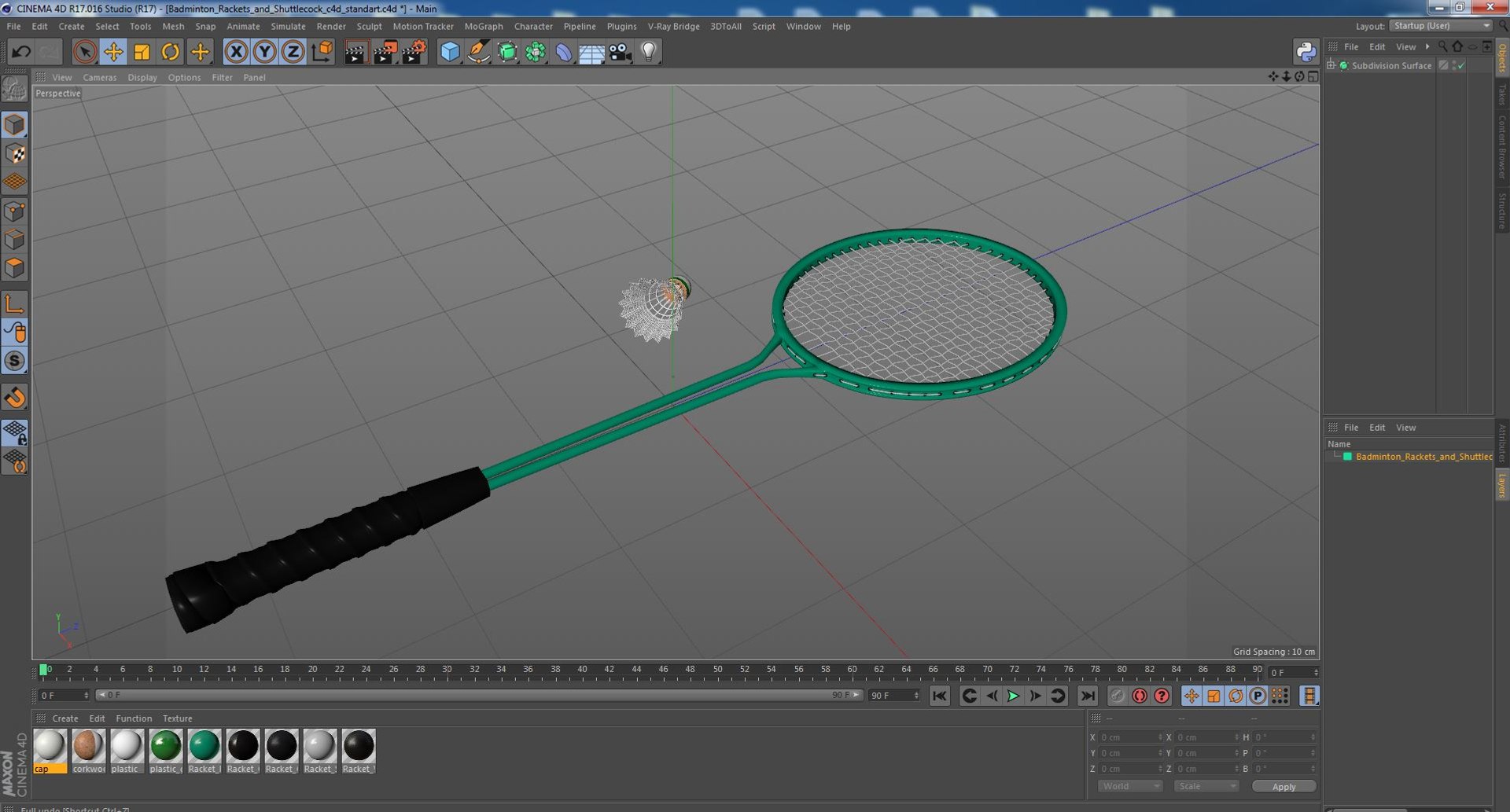 3D Badminton Rackets and Shuttlecock model - TurboSquid 2154648