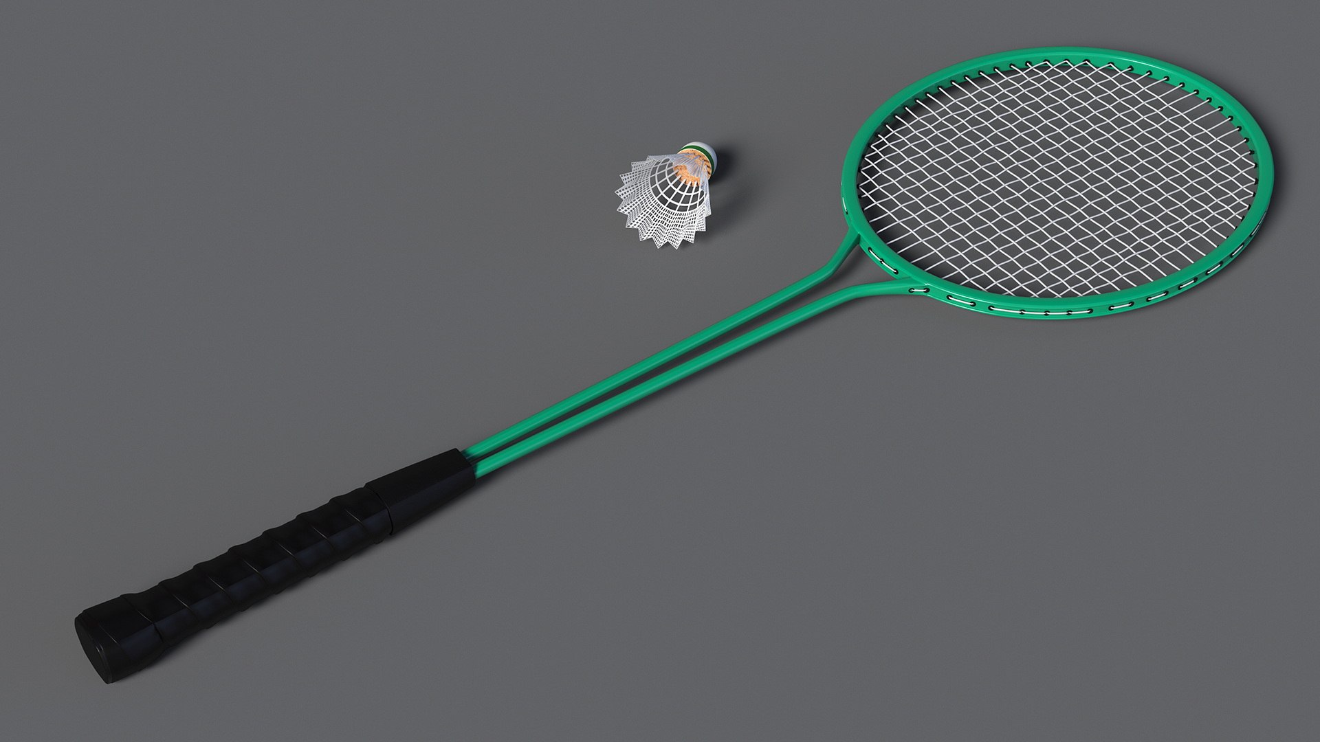 3D Badminton Rackets and Shuttlecock model - TurboSquid 2154648