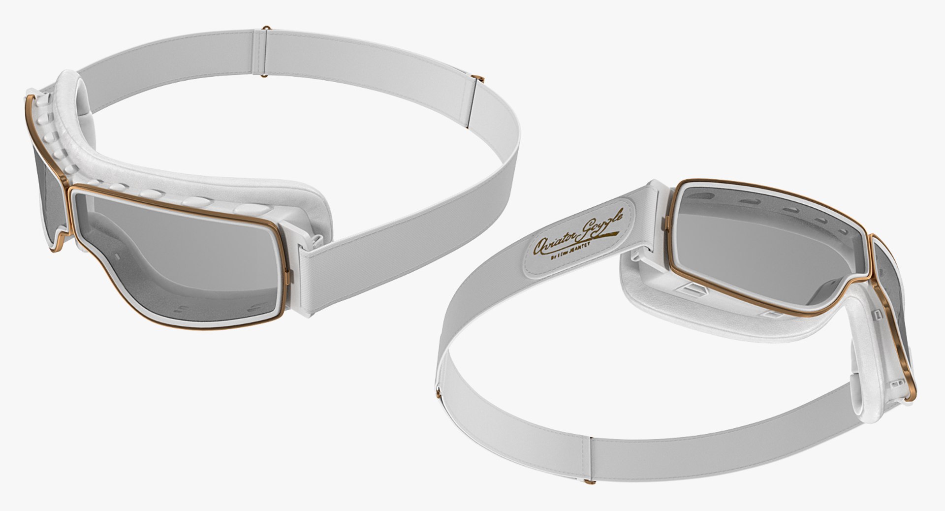 White Pilot Goggles Model - TurboSquid 1418639