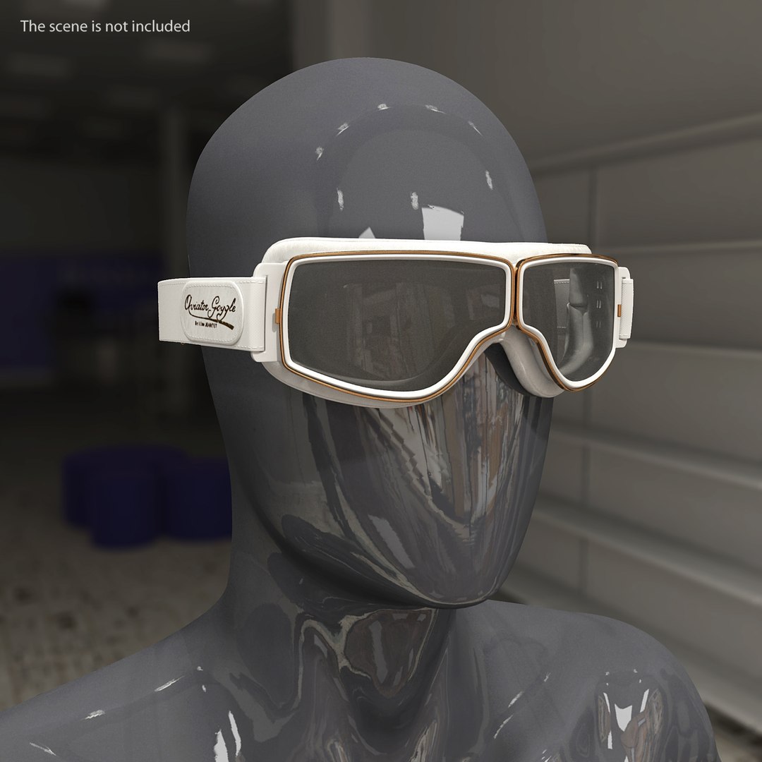 White Pilot Goggles Model - TurboSquid 1418639