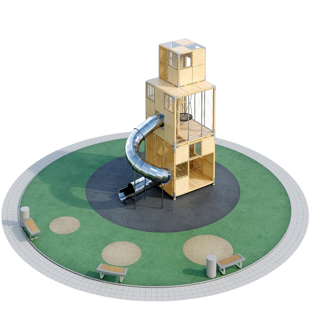 Children's Play Complex Tower 3D Model - TurboSquid 1815315