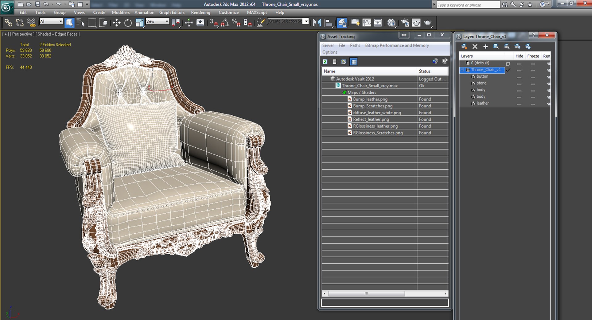 Small Throne Chair 3D Model - TurboSquid 1348203
